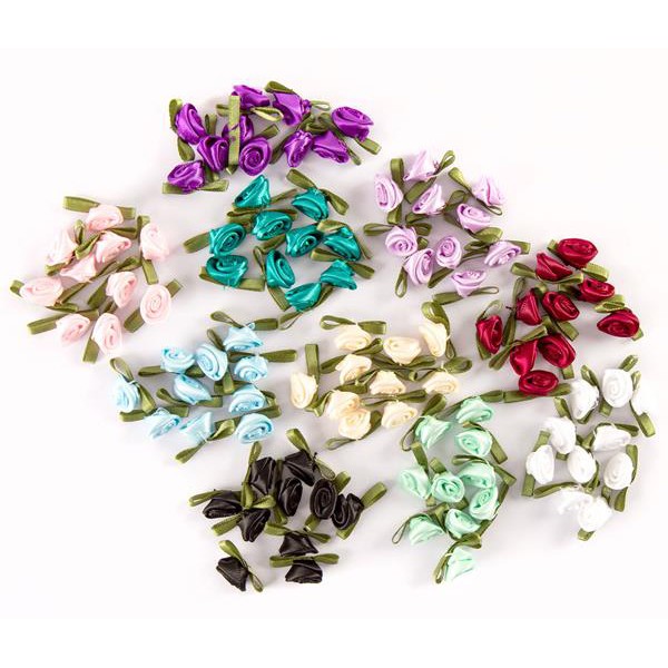 104AU23 Mini Ribbon Roses