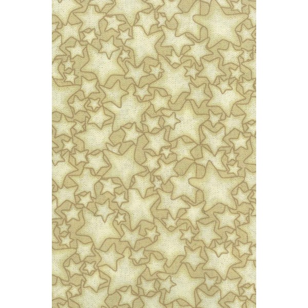 FX310 Tan Stars On Glittered Cream Background