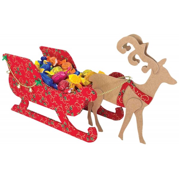 BA307 Pinflair Sleigh & Reindeer with Fabric Cartonnage Kit