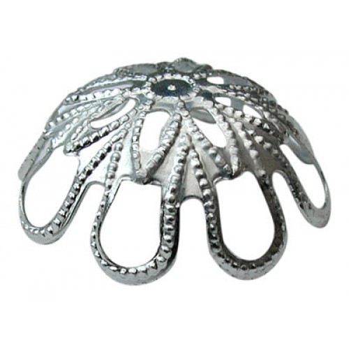 Large Looped Deep Cap Silver